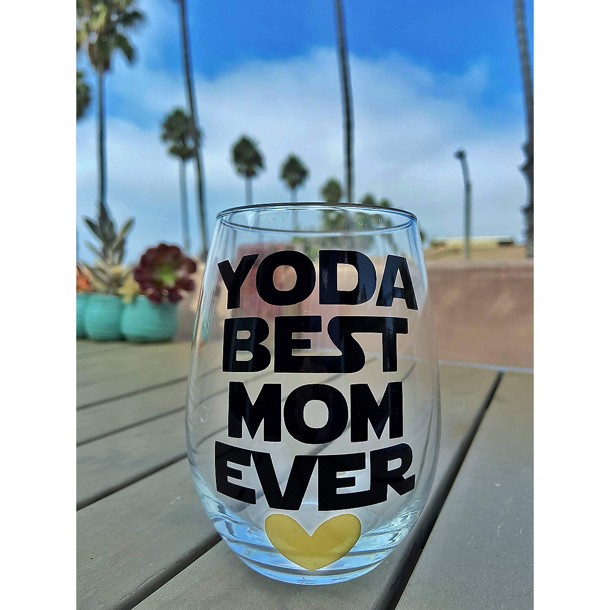 Yoda Best Mom Ever - Premium 21oz Stemless Wine Glass