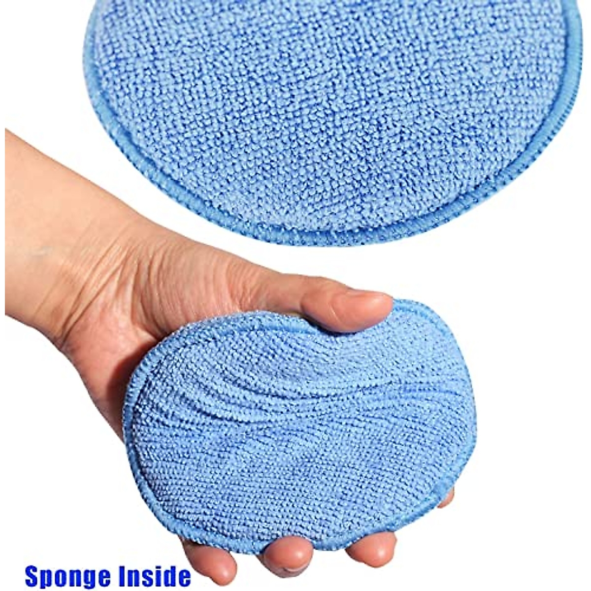 FONAROLL Microfiber Wax Applicator Pads, Car Wax Applicator, Buffing & Detail Polishing Foam Pads for Car Cleaning and Fine Polishing (5" Diameter, 6 Pack)…