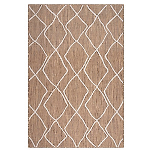 Adiva Rugs Outdoor Indoor Area Rug, Weather Resistant, Easy to Clean, Stain Resistant Floor Mat for Dining Room, Backyard, Deck, Patio (WOODEN, 5' x 7')