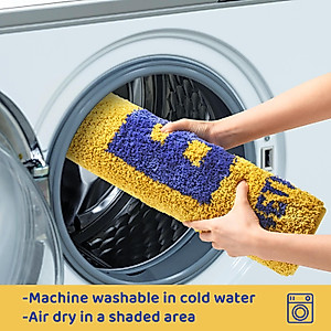 Butter Rug for Stylish Home Decor - Fluffy Microfiber Non Slip Kitchen Mat - Soft Runner Carpet for Living Room, Bedroom - 47"x20" Yellow Accent Rug for Indoor Spaces