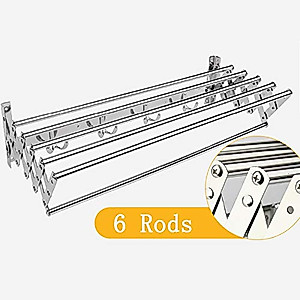 Wall Mounted Towel Bar Bath Dryer Folding Clothes Airer Holder Shelf Accordion Style Clothes Drying Rack Great for Laundry Room Bathroom Airer (Size : 70Cm)