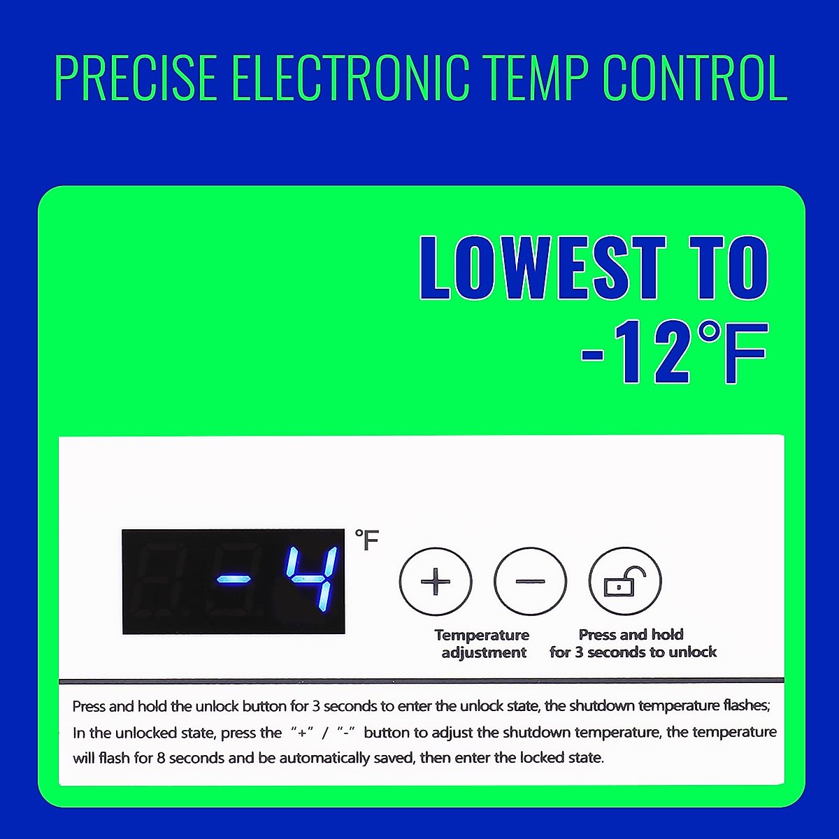 DEMULLER 4.0 Cu.ft Chest Freezer with Electronic Panel, Accurate Temperature Display to 1 ℉, Deep Freezers with 2 Removable Baskets, Compact Size Small Freezer for Any Space White