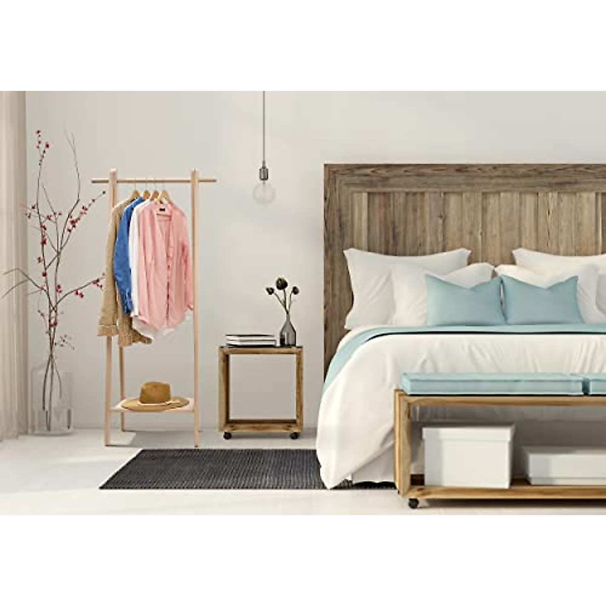 Pennsylvania Woodworks Handcrafted Maple Garment Rack - Sleek & Stylish Clothing Storage, Home Organization, Boutique Display, Coat Rack, Laundry Room Decor - Made in the USA (Medium)