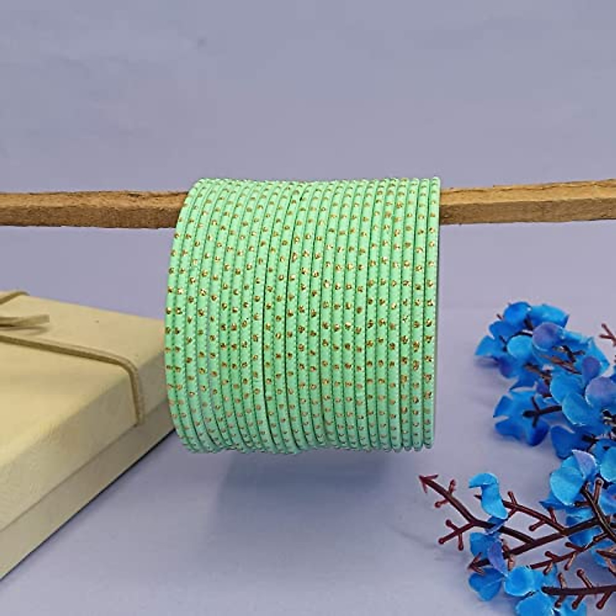 Efulgenz Indian Bangles Set Indian Bangles for Women Bollywood Plain Metal Bangles Bracelet Mint Green Bangles Indian Costume Jewelry for Women