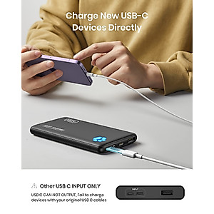 INIU Portable Charger, 20W PD3.0 Fast Charging Slimmest 10000mAh Power Bank, USB C in/Out QC4+ Battery Pack, Portable Phone Charger for iPhone 15 14 13 12 11 Pro Samsung S22 S21 Google AirPods iPad