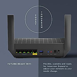 Linksys Mesh Wifi 6 Router, Dual-Band, 1,700 Sq. ft Coverage, 25+ Devices, Speeds up to (AX1800) 1.8Gbps - MR7350