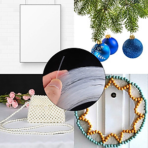 Clear Invisible Hanging Wire 0.9mm Up to 60lbs,656Feet(200M) Strong Nylon Thread for Beading Sewing Ornaments with 60Pcs Aluminum Crimping Sleeves,Hanging Kit for Picture Frame,String Light Hanging