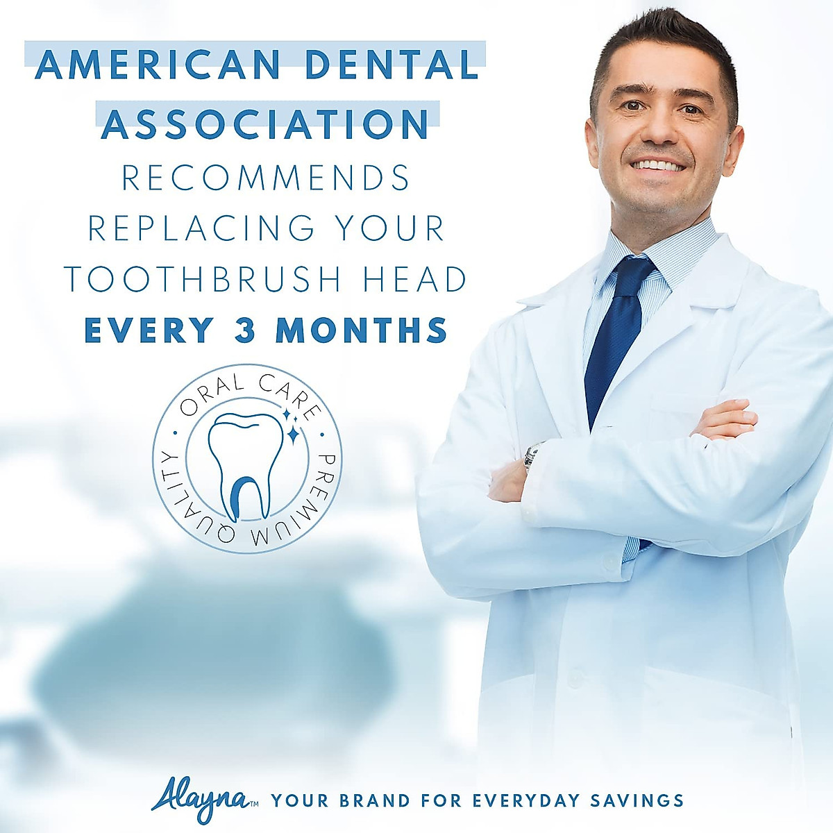 Replacement Brush Heads Compatible With Oral b- Sensitive Gum Care Electric Toothbrush Heads - Pk of 4 Generic Brushes Refill for Oralb Braun- Fits Oral-b 7000, Pro 1000 500 & More!