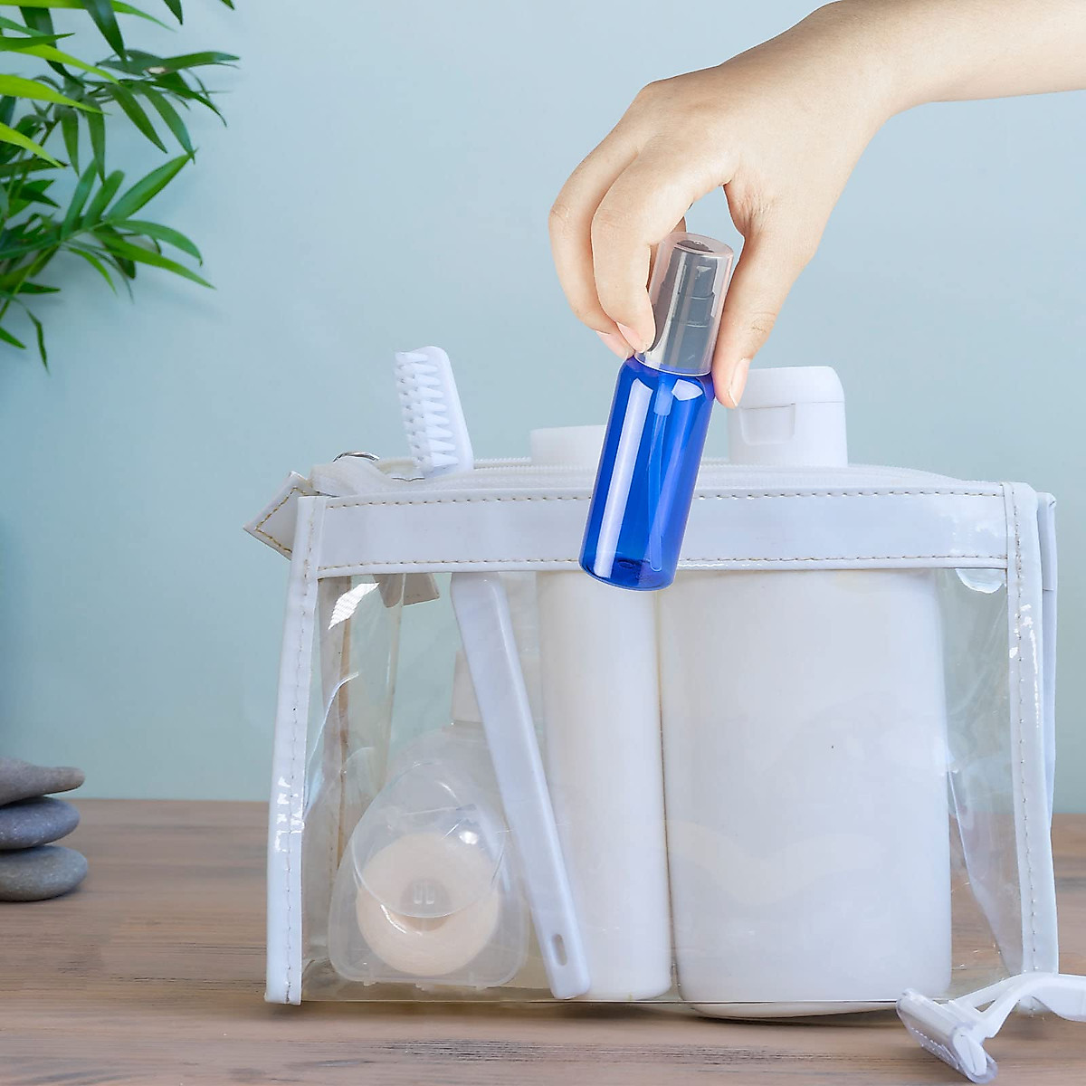 RAYNAG 5 Pack Empty Refillable Plastic Pump Bottle Ideal for Lotion Cream Essential Oil Travel Small Container,50ml/1.7oz