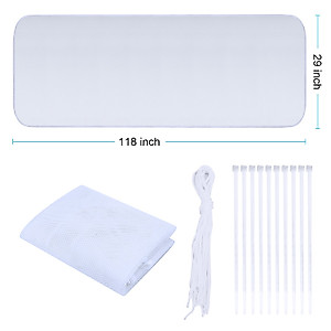 Adsoner Child Safety Net - 10ft L x 2.5ft H, Balcony, Patios and Railing Stairs Netting, Safe Rail Net for Kids/Pet/Toy, Sturdy Mesh Fabric Material (White)