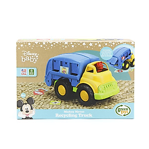 Green Toys Disney Baby Exclusive Mickey Mouse Recycling Truck, Blue - Pretend Play, Motor Skills, Kids Toy Vehicle. No BPA, phthalates, PVC. Dishwasher Safe, Recycled Plastic, Made in USA.