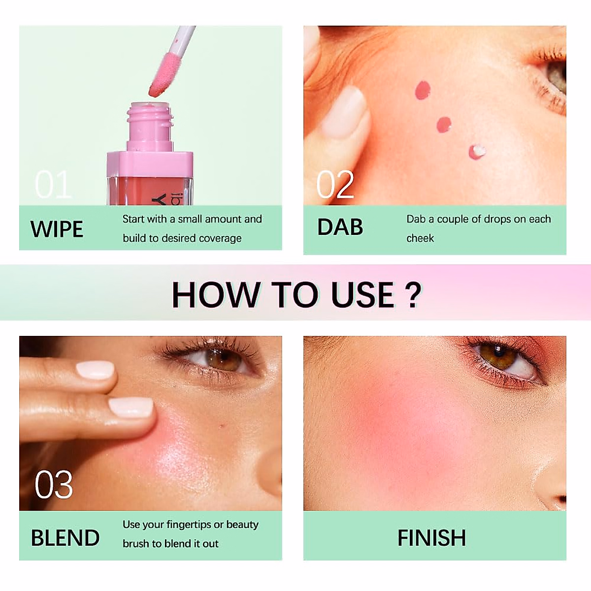 2PCS Color Changing Blush Oil - Reacts to Skin's Natural pH for Your Instant Perfect Shade, with Blendable Formula - Liquid Blush for Cheeks, Vegan & Cruelty-Free