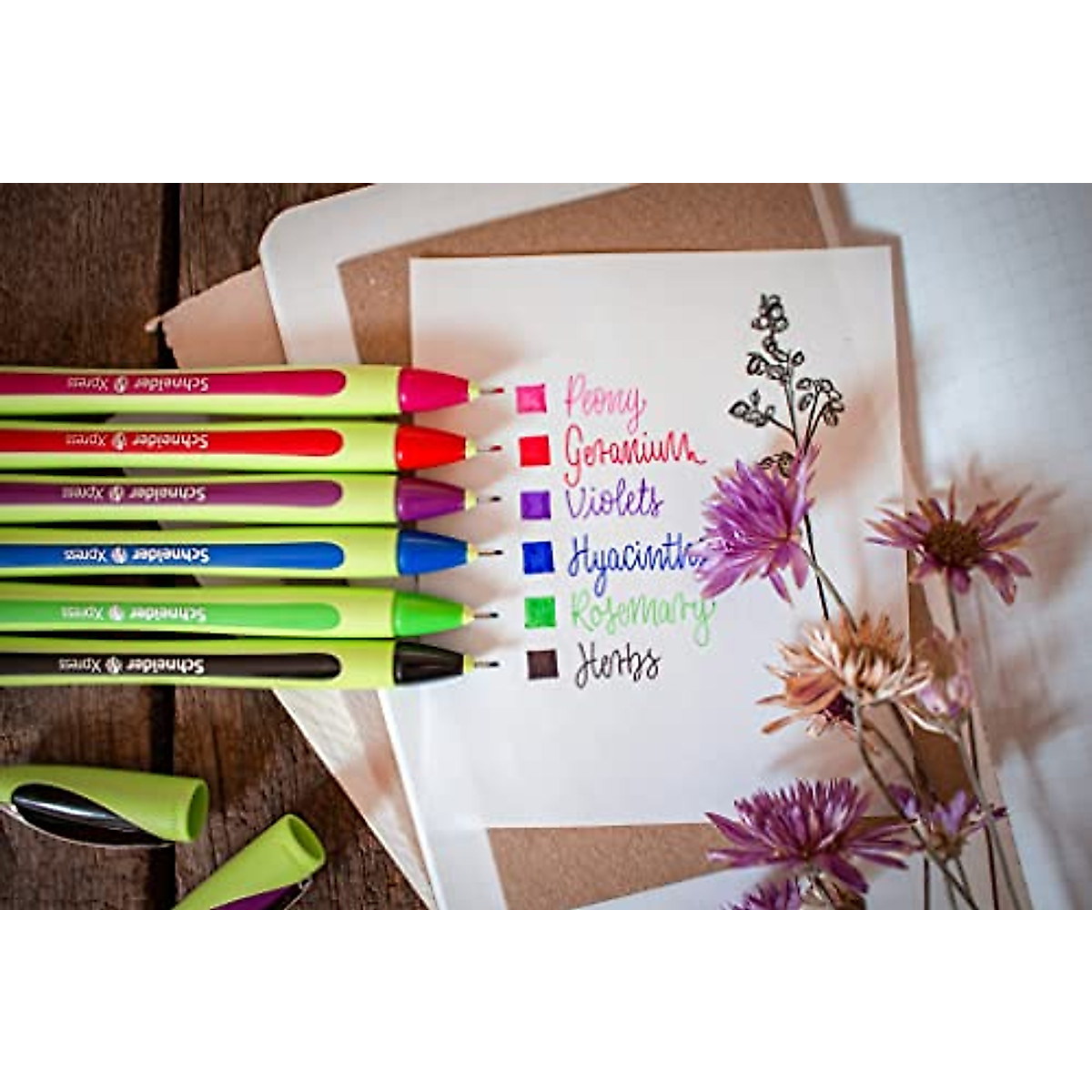 Schneider Xpress Premium Fineliner, 0.8 mm Porous Point, Light Green Barrel, Black Ink, Box of 10 Pens (190001)