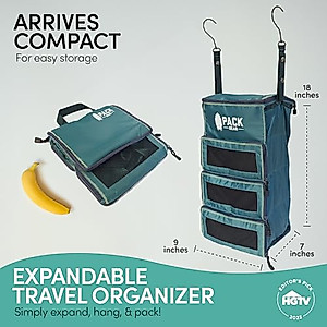 Pack Gear Hanging Carry-On Organizer - Our Standard Hanging Luggage Organizer Fits Any Carry On - Our Hanging Packing Cubes For Travel Use Mesh Windows to Make Finding Clothes Easy (Green, S)