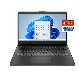 HP 2022 Stream 14" HD BrightView Laptop, Intel Celeron N4120 Processor, 8GB RAM, 64GB SSD, Intel HD Graphics, 720p Webcam, 1 Year Office 365, Black, Win 11, 32GB Snowbell USB Card