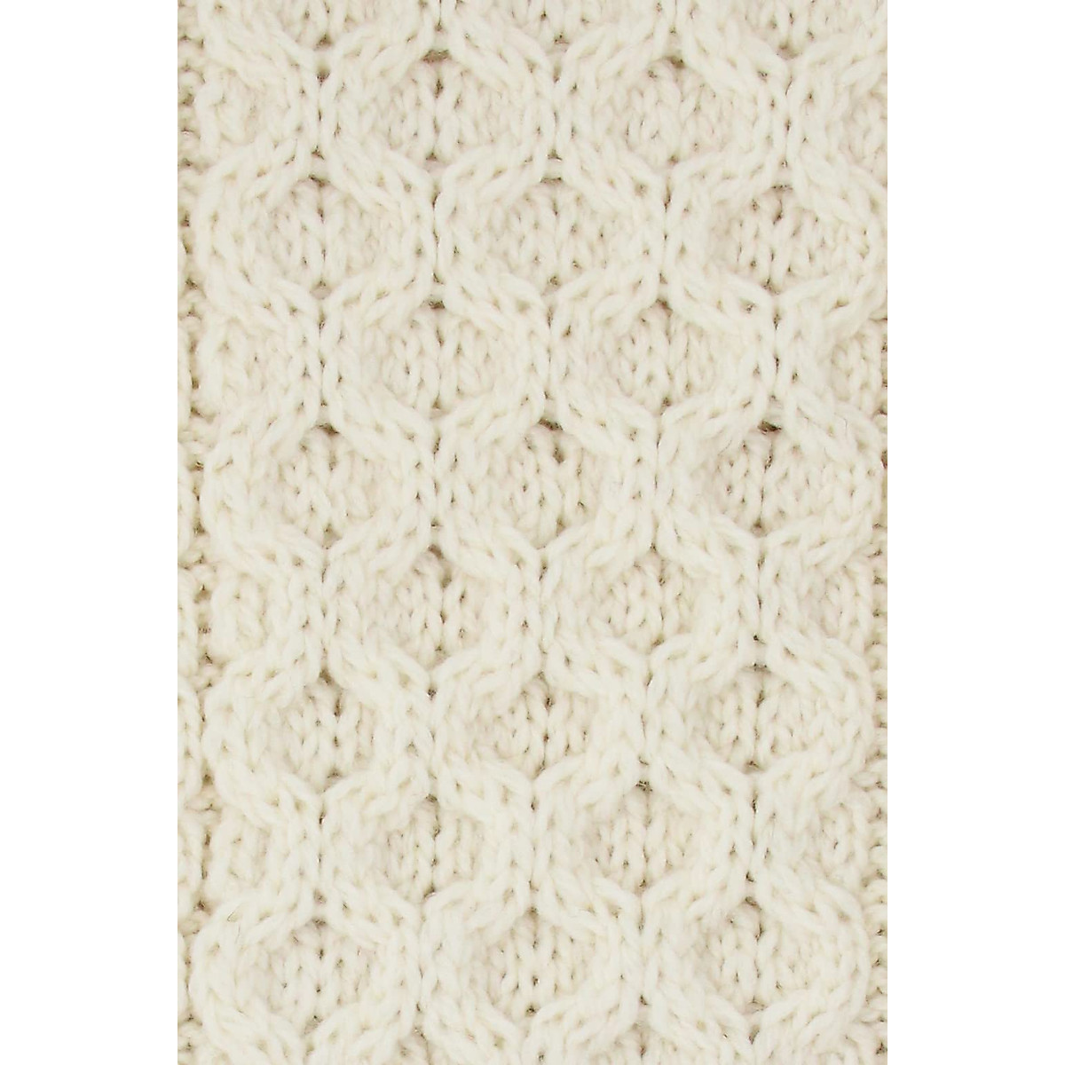 Aran Crafts Irish Shamrock Soft Cable Knitted Scarf 9"x60" (100% Merino Wool)