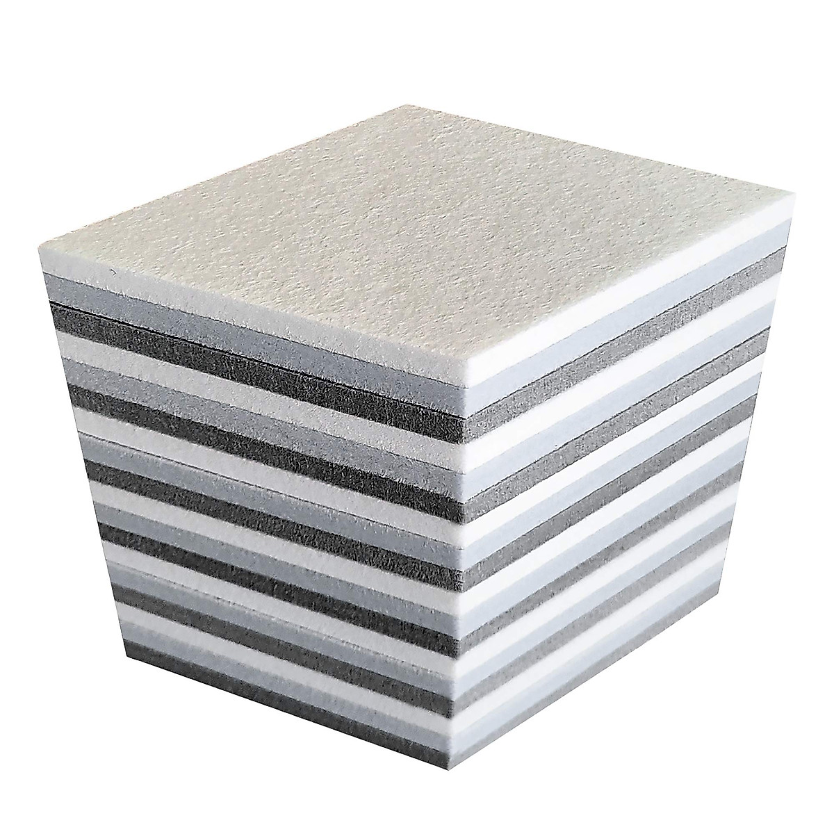 EZLALA 18 Pack Acoustic Panels High Density Diamond 3 colored White, Grey, & Dark Grey Sound Proof PET Noise Absorbing Sound Proof Wall Panels 6"x6"x0.5" Inch Thickness