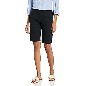 JAG Jeans Women's Ainsley Pull-On Bermuda Short, Black Twill, 12