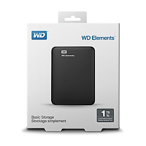 WD 1TB WD Elements Portable USB 3.0 Hard Drive Storage (WDBUZG0010BBK-EESN)
