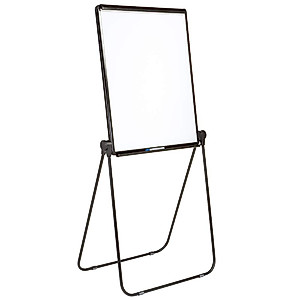 Quartet Easel, Standard, 70" High, Adjustable, 27" x 34" Whiteboard, Reversible, Flip Chart Holder, Ultima, Black Frame (101EL)