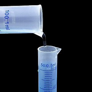 2pcs 100ml Plastic Graduated Cylinder Transparent Measuring Cylinder Set Measuring Test Tube Clear Graduated Cylinder with Double Sided Markings