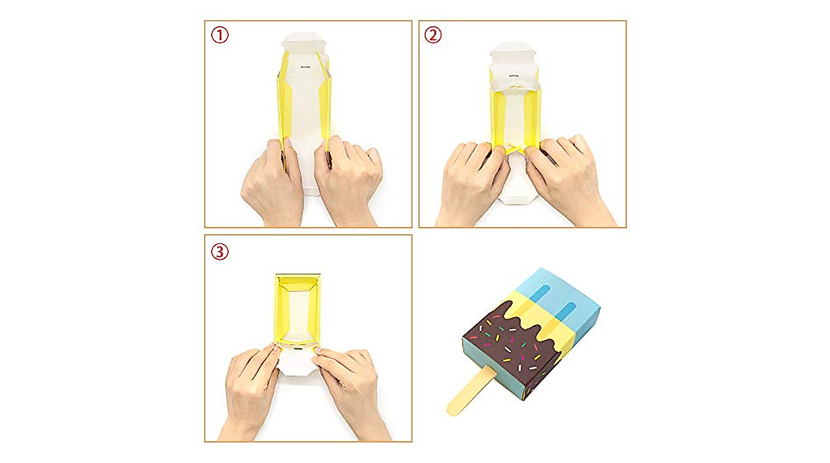 AUEAR Popsicle Shape Gift Boxes - 12 Pack for Parties