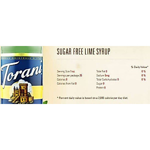 Torani Sugar Free Lime Syrup, 750 ml