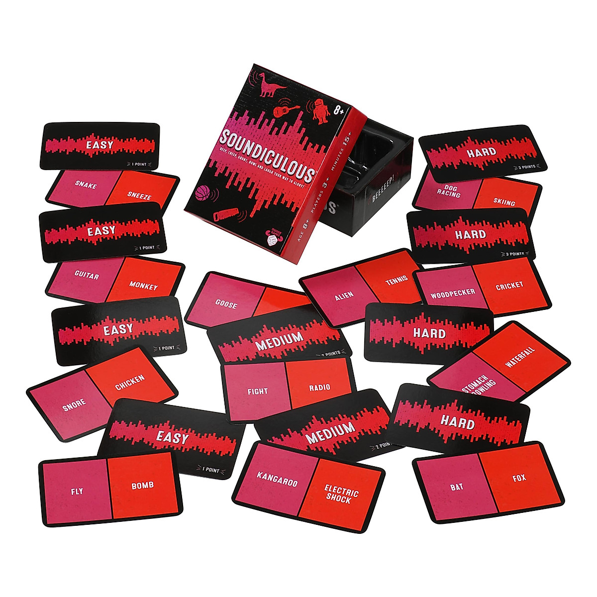 Soundiculous - Moose Games: The Hilarious Pocketsize Party Game of Ridiculous Sounds That Gets The Whole Family Laughing