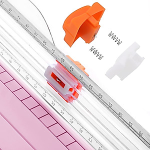 Firbon A4 Paper Cutter 12 Inch Titanium Straight Paper Trimmer with Side Ruler for Scrapbooking Craft, Paper, Coupon, Label, Cardstock(Pink)