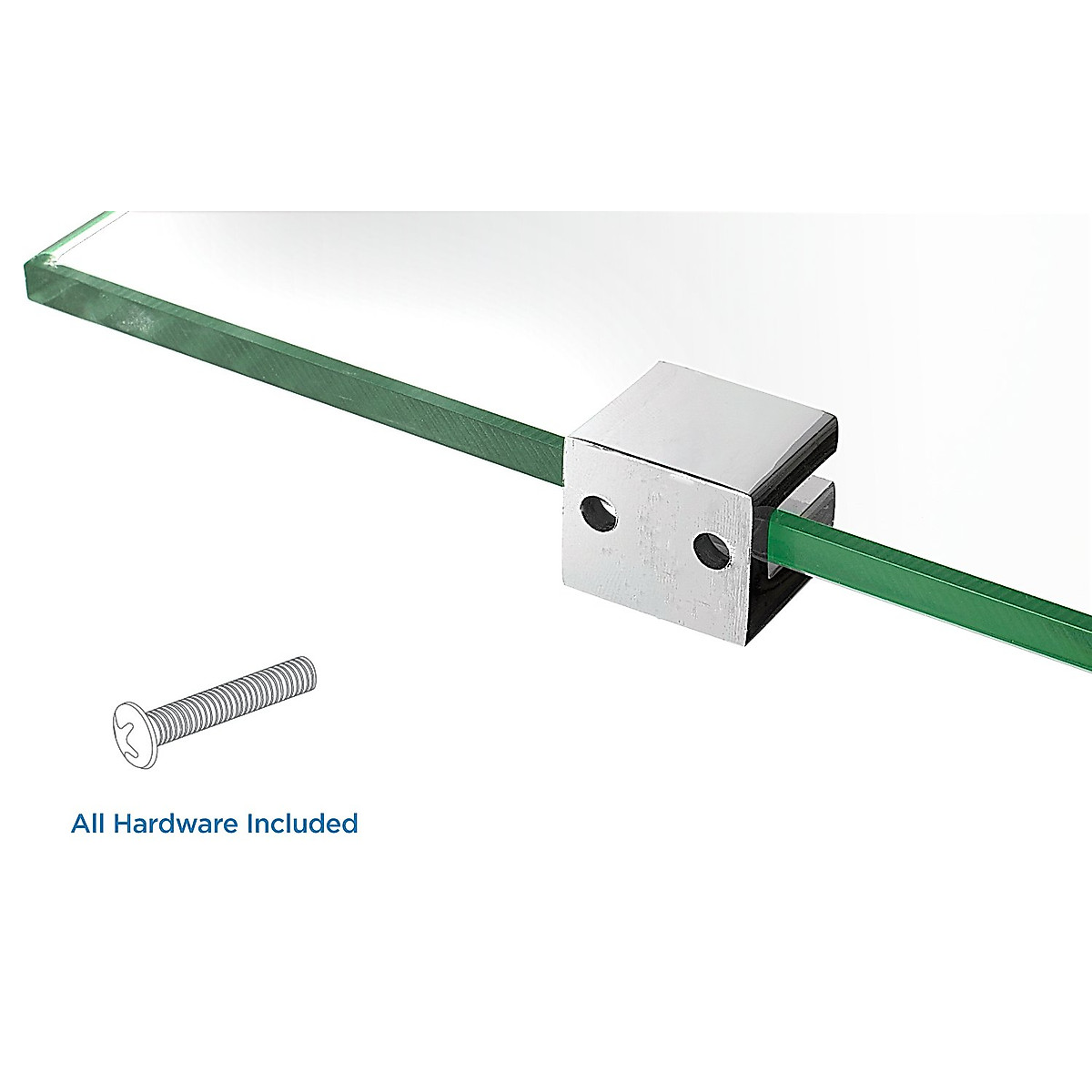 Mount-It! Glass Corner Shelf for Shower&Bathroom, Wall Mounted with Chrome Rail & 8mm Tempered Glass, 9.75 Inch