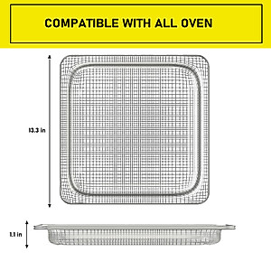 SP101 Air Fry Basket Replacement for Ninja Foodi SP101 Air Fryer Oven, Stainless Steel Air Fryer Basket Accessories for Ninja Foodi SP100, SP101B1, SP101C, 2 Pack