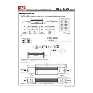 MEAN WELL HLG-320H-48B 320W 6.7A 48V Constant Voltage + Constant Current LED Driver