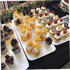 NOLITOY Dessert Cups 10pcs Cheesecake Cups Dessert Cup Plastic Parfait Mousse Cup Wood Bran Mini Mousse Cups Transparent Dessert Cup Bevel Dessert Pots