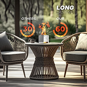 SolidKraft Tabletop Fire Pit, Indoor and Outdoor, Ethanol Fire Bowl, Portable Firepit, Long Burntime Personal Fireplace with Blue Firestones