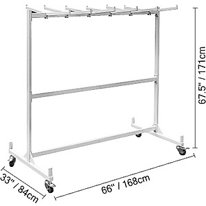 VEVOR Folding Chair and Table Cart 750lbs Capacity Combo Cart for 42 Chairs and 12 Tables Steel Frame Folding Chair Racks for Storage Swivel Wheels Folding Chair Storage with Steel Rope