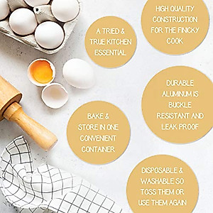 PLASTICPRO 7'' Inch Round Tin Foil Pans Disposable Aluminum, Freezer & Oven Safe - For Baking, Cooking, Storage, Roasting, & Reheating, Pack of 20