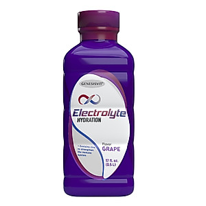 ALFA VITAMINS GenesisVit Electrolyte Solution, Hydration Drink, 12 Bottles, 16.9 fl oz Each - 12 Pack (Grape)