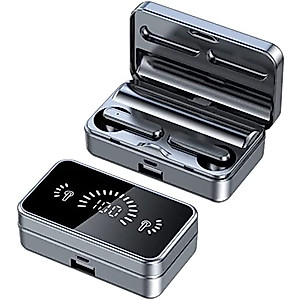 Wireless Earbuds, Bluetooth Headphones LED Display Charging Case IPX7 Waterproof Built-in Mic Deep Bass High-Fidelity Stereo Earphones for Sports Work