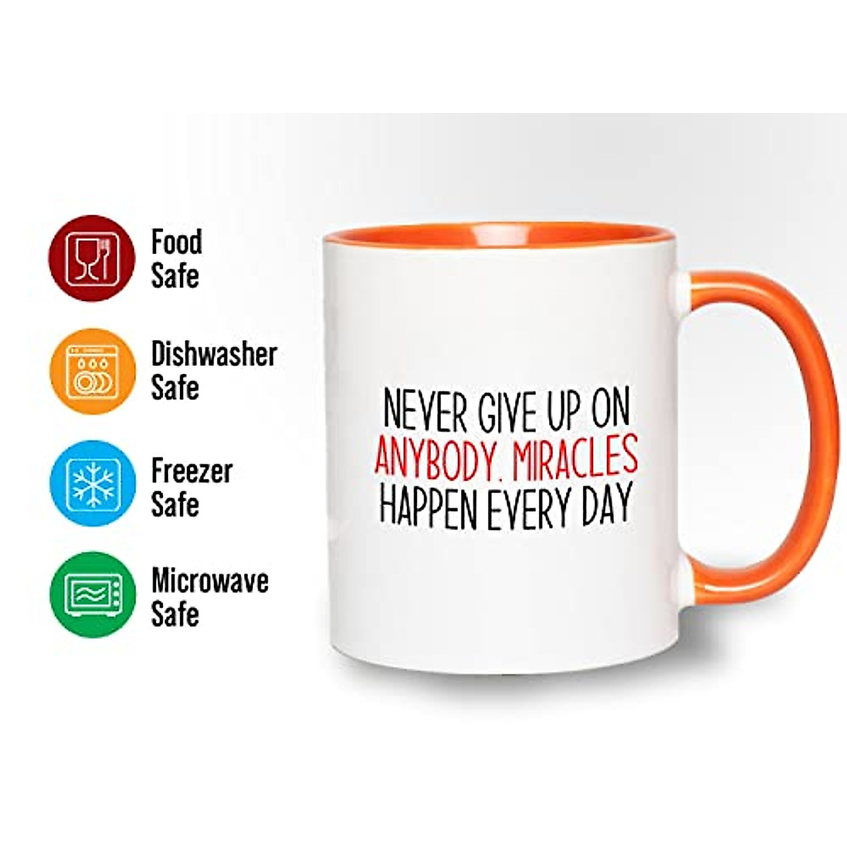 Bubble Hugs Nurse 2Tone Orange Mug 11oz - Never give up - Labor Clinical Certified Nursing Assistant Surgical Emergency Oncology Practitioner