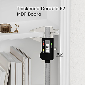 Furniwell Bookcase Bookshelves, 5-Shelf Tall Bookcase 72" Wood Open Display Floor Bookshelf, Large Storage Organizer for Library, Bedroom, Living Room (White)