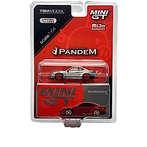 True Scale Miniatures Model Car Compatible with Nissan Silvia (S15) Rocket Bunny Red Limited Edition 1/64 Diecast Model Car MGT00527