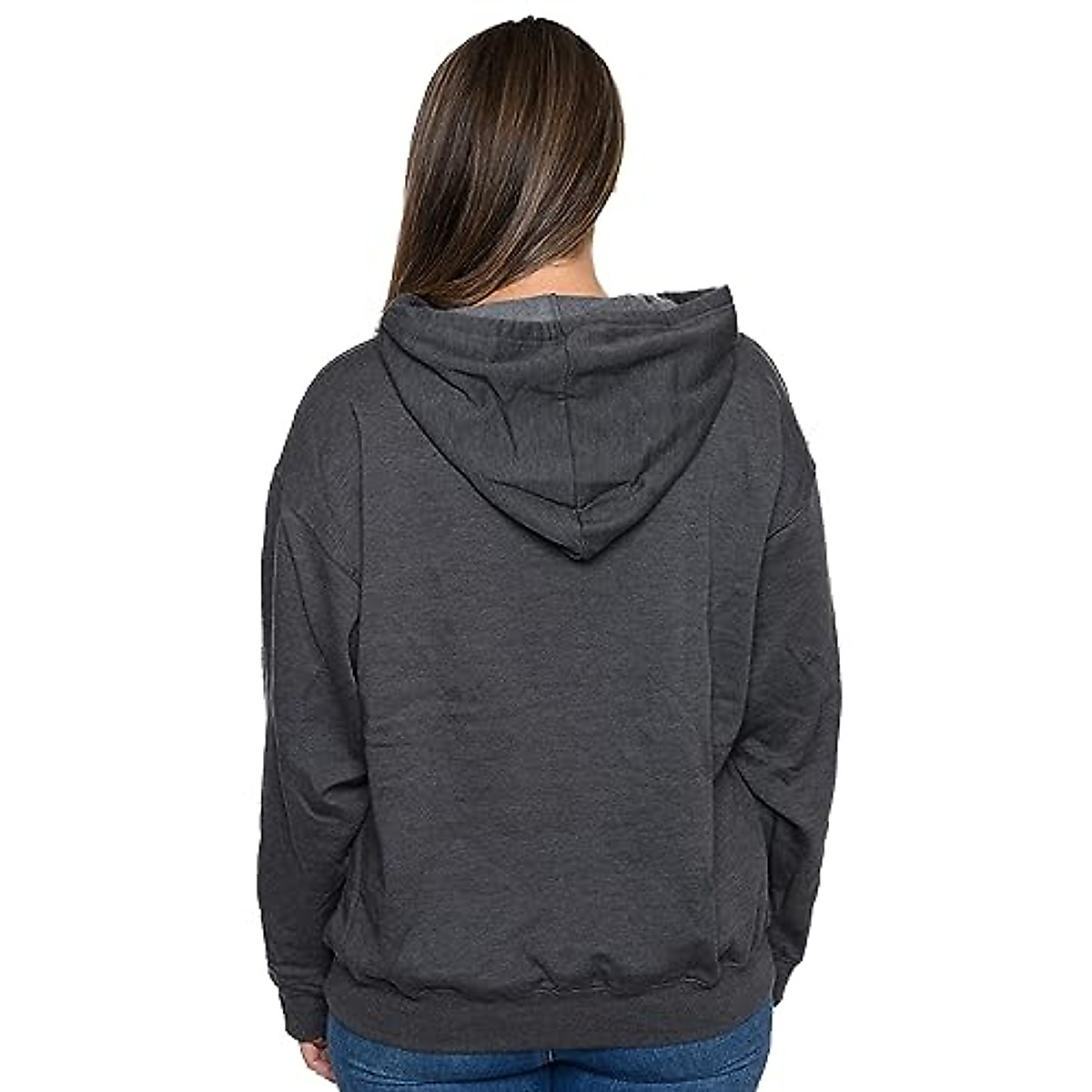 Harry Potter Womens Hoodie Hogwarts Crest Pullover (Charcoal, Medium)