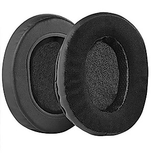 Geekria Comfort Hybrid Velour Replacement Ear Pads for Audio-Technica ATH-M50X M50xBT2 M60X M50S M50cwh M45 M30X M20X Headphones Earpads, Headset Ear Cushion Repair Parts (Black)