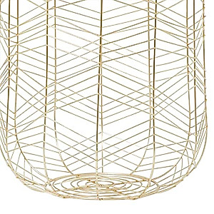 CosmoLiving by Cosmopolitan Glam Metal Round Storage Basket, Set of 3 16", 14", 12"H, Gold