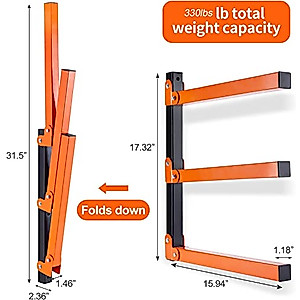 Storeonwall Lumber Storage Rack Wood Organizer Garage Tool Rack Wall Mount Metal Rack