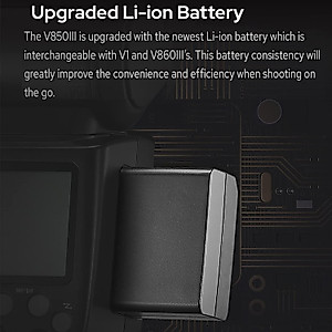Godox V850III 2600mAh Li-ion Battery Camera Flash for Canon Sony Nikon Fuji Fujifilm Olympus Panasonic Pentax Camera Flash Speedlight Speedlite,for DSLR Cameras Digital Cameras with Standard Hot Shoe