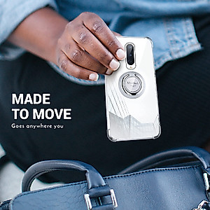 Silverback for OnePlus 8 Case Clear with Ring Kickstand, Protective Soft TPU Shock -Absorbing Bumper Shockproof Phone Case for OnePlus 8 -Clear [NOT Compatible with Verizon UW Version]