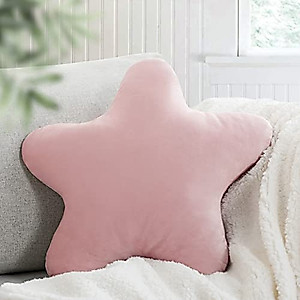 Ashler Cute Star Shaped Throw Pillows, Pink 3D Decorative 18x18 in Velvet Plush Pillow, Soft Preppy Pillows for Living Room and Bedroom