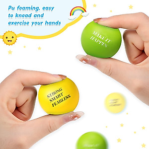 72 Pcs Motivational Stress Balls Colorful Foam Balls Inspirational Stress Relief Balls for Adults Kids Hand Exercise Stress Balls Anxiety Balls Fidget Toys for Motivating Encouraging (Fresh Colors)