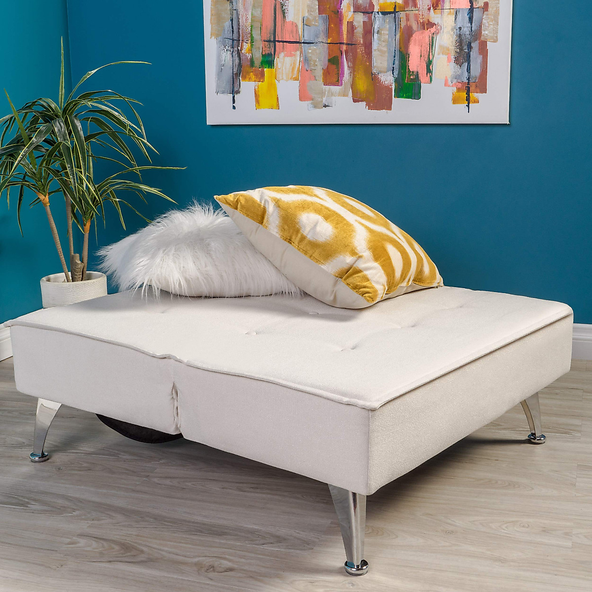 Christopher Knight Home Gemma Fabric Sofa Bed, Ivory, Dimensions: 37.00”D x 36.25”W x 29.00”H